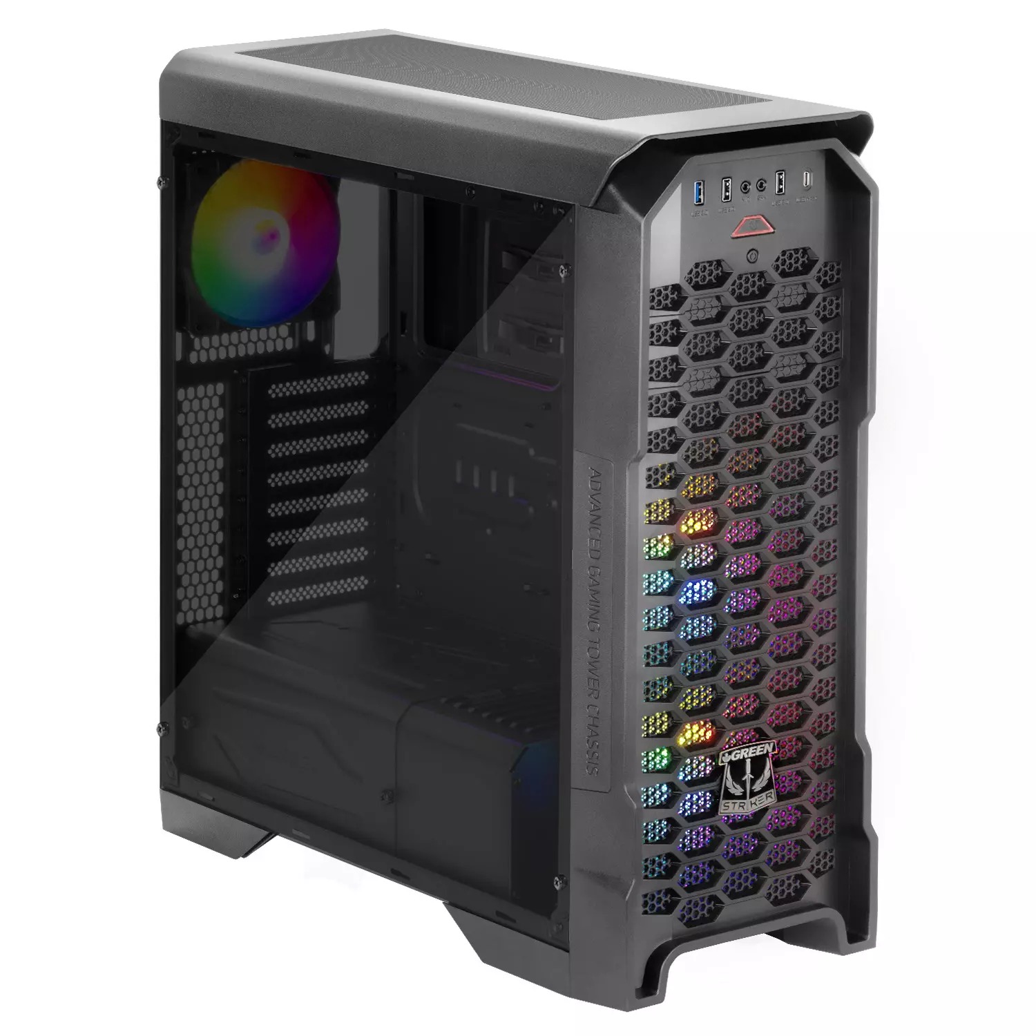 کیس گیمینگ گرین مدل GREEN STRIKER FRGB - فروشگاه اینترنتی سورنا آی تی